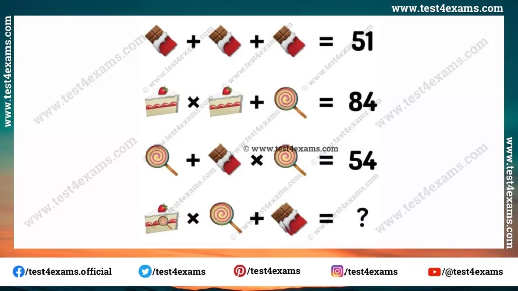 Chocolate picture math puzzle question with answer - Test 4 Exams